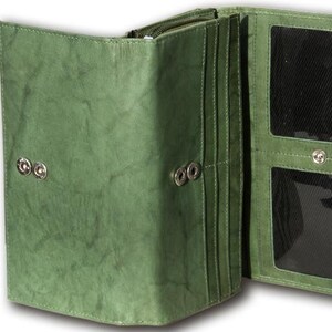 Womens Wallet Double Sided Flat Long Wallet Zip Around Coin Purse Soft ...