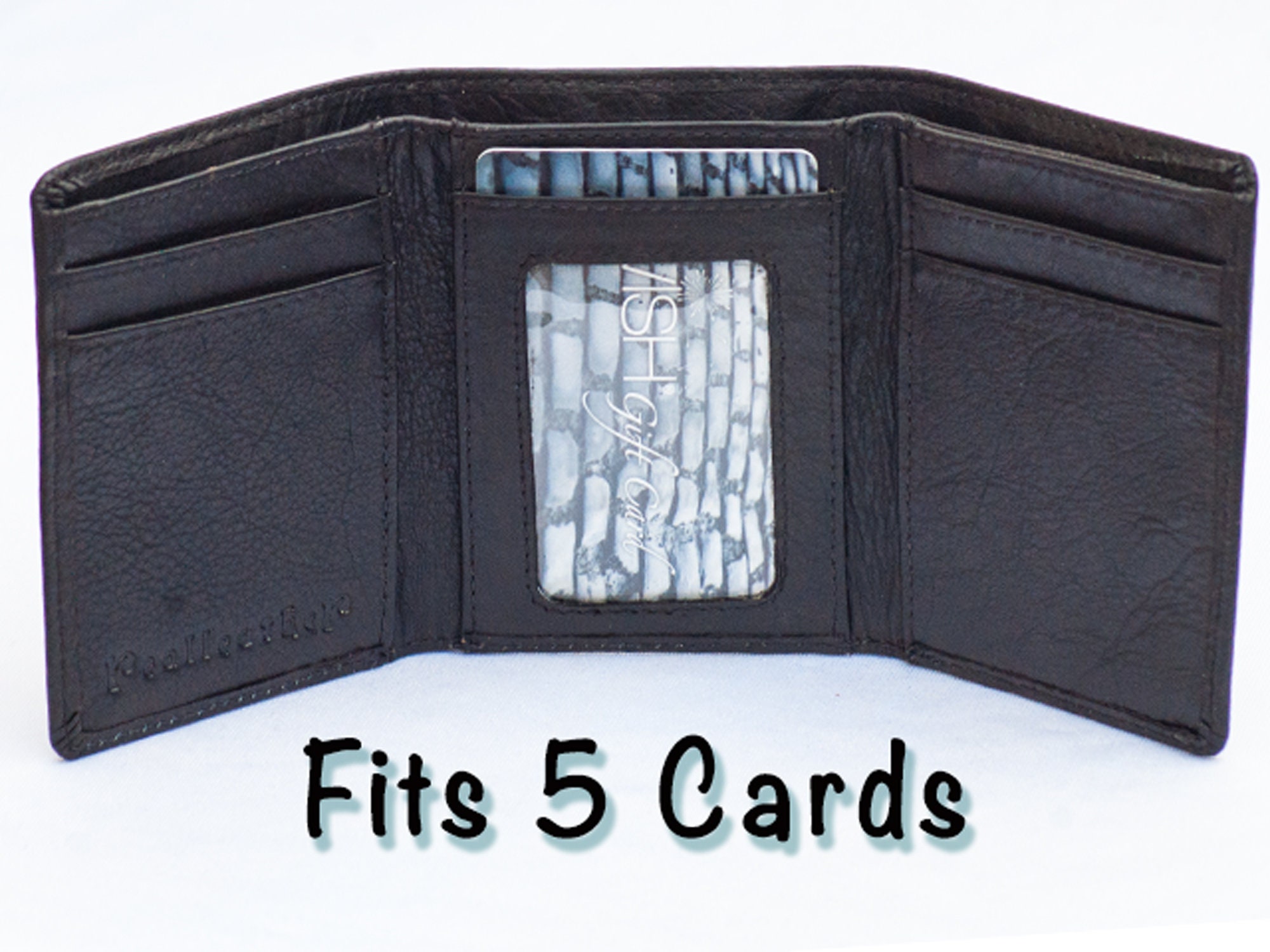 Ultra Slim Trifold Mens Leather Wallet Minimalist Small Wallet Fits 5 ...