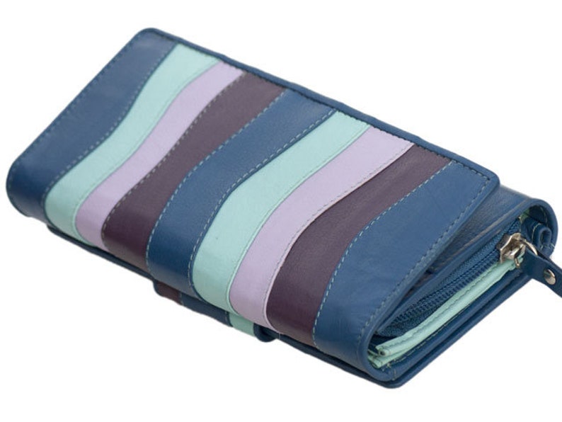 Long Double Sided Real Leather Womens Wallet Inside Coin - Etsy