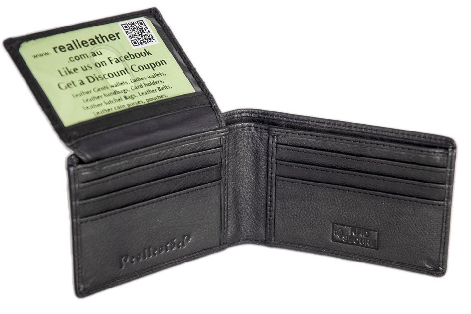Men's Slim Compact Thin Narrow Leather Wallet | ID Window | 9 Card ...