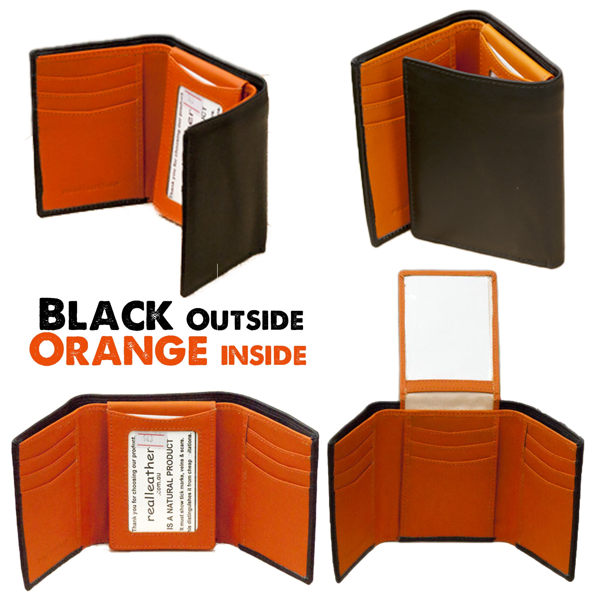 Mens Trifold Leather Wallet | 3 Fold Wallet Men's | Flip ID Window ...