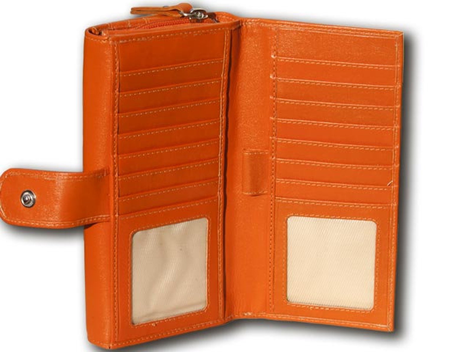 Womens Wallet Double Sided Flat Long Wallet Zip Around - Etsy