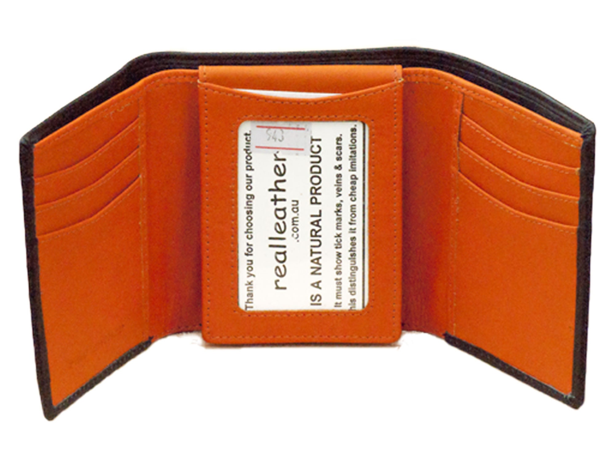 Mens Trifold Leather Wallet | 3 Fold Wallet Men's | Flip ID Window ...