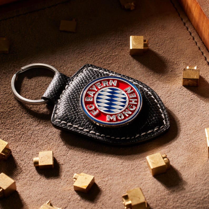 Sports Fan Keyring Accessory, Luxury Leather Key Pendant, Handcrafted ...