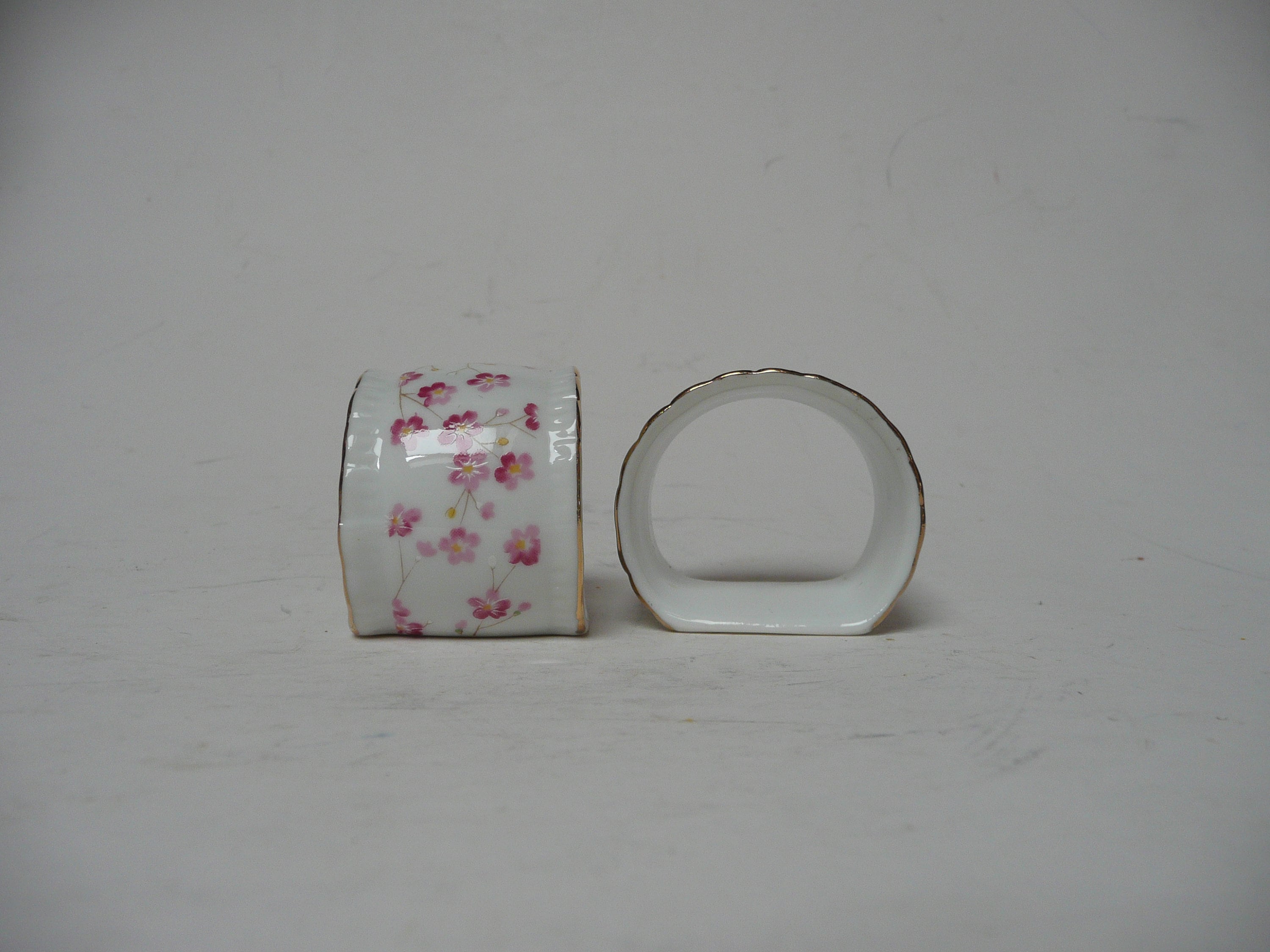 Pair of Beautiful Vintage Japanese Hand Decorated Porcelain Napkin ...
