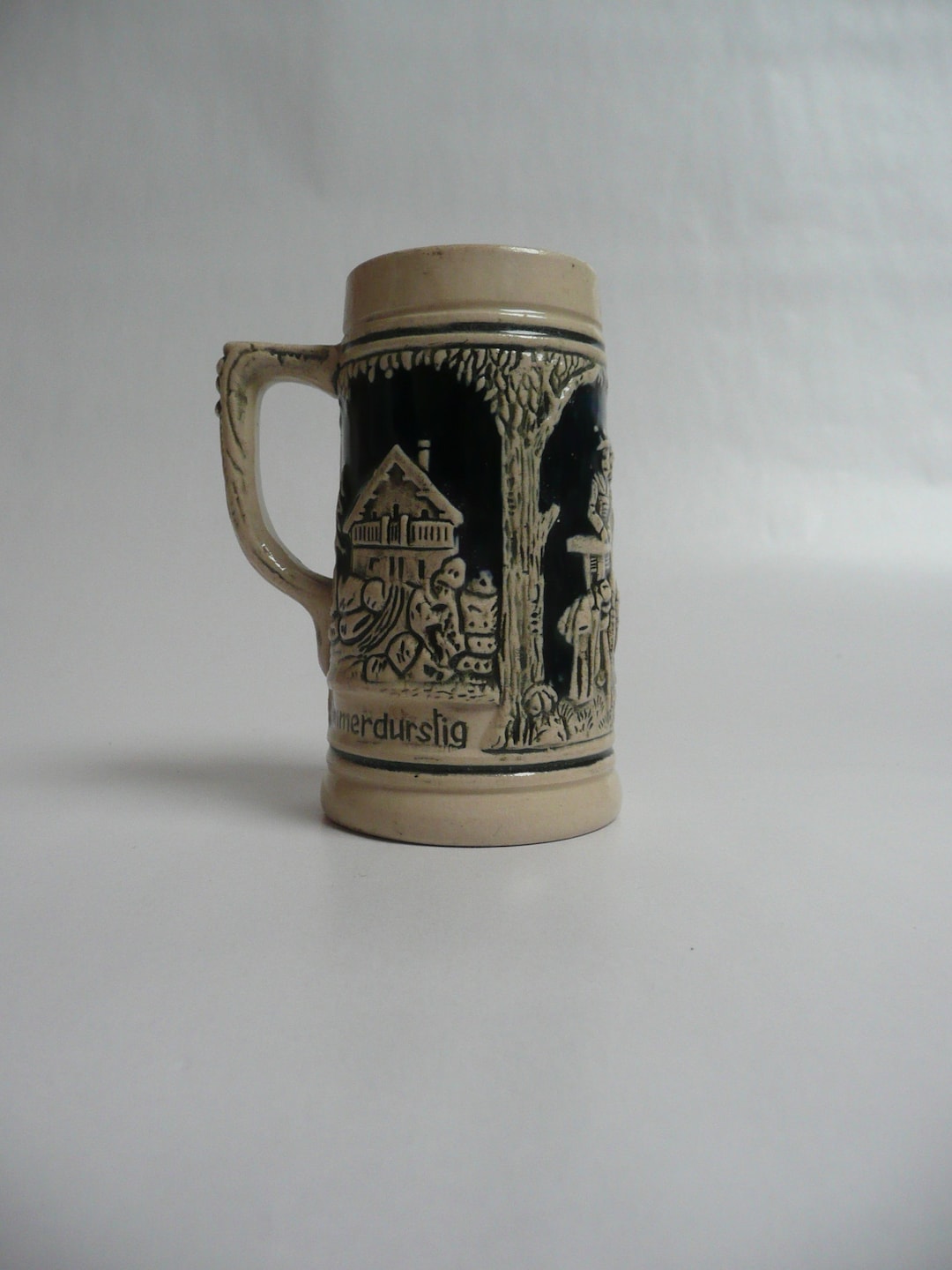 Miniature Vintage Traditional German Hand Decorated Ceramic Beer Jug ...