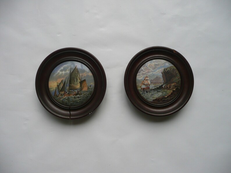 Pair of Framed Antique Victorian Pot Lids Pratt Ware the Chin - Etsy