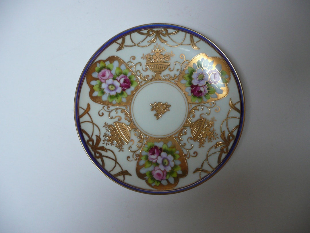 Magnificent Vintage Japanese Handpainted Dish "old Rose" Motif - Etsy