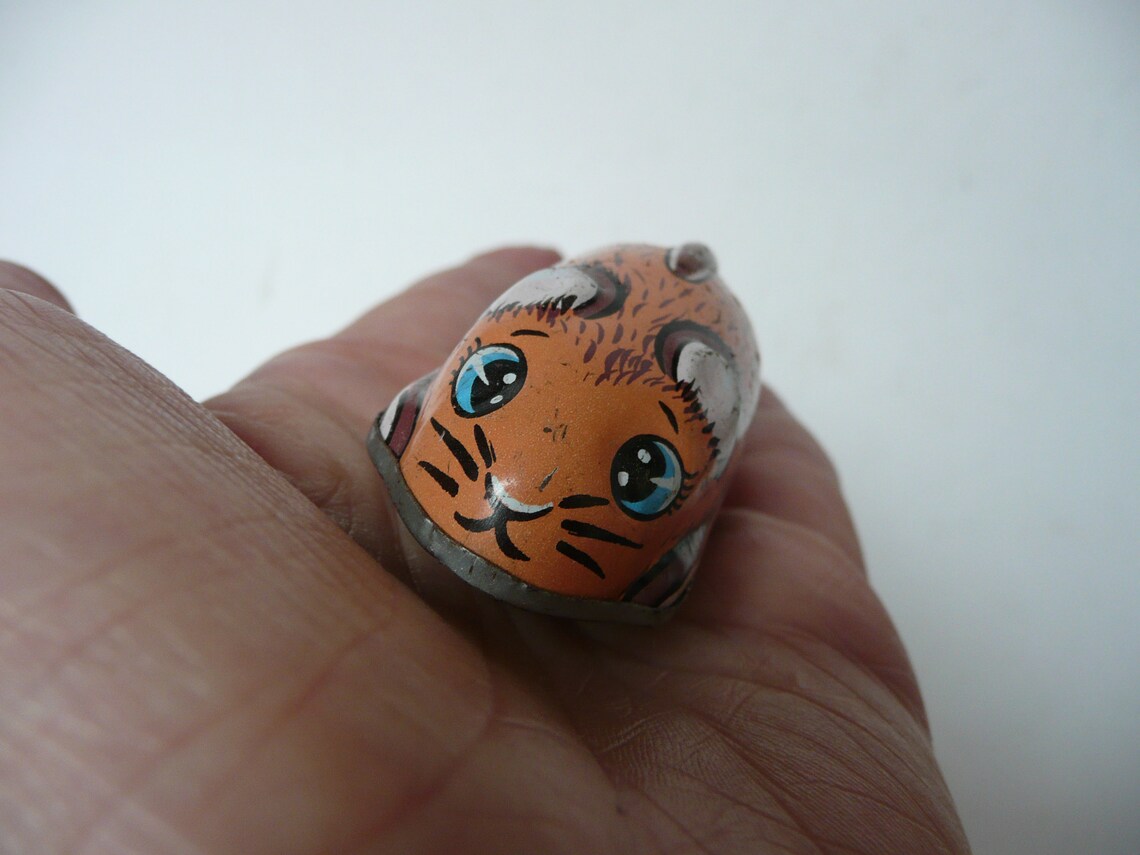 Charming Vintage Japanese Tin Mouse on Wheels Made by Hero Toy | Etsy