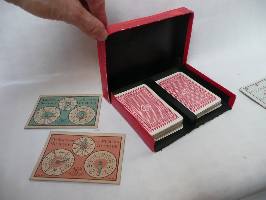 Vintage Travel Set of Bezique Card Game by Thomas De La Rue & Co in ...