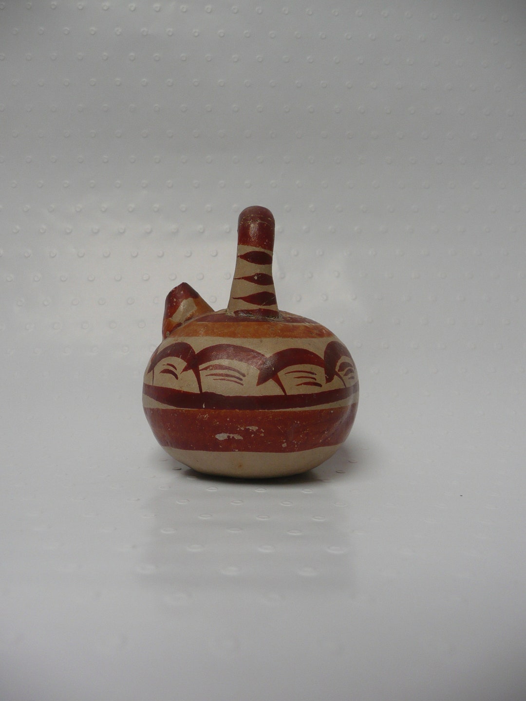 Vintage Mexican Miniature Hand Painted Red Clay Pottery Ceramic Folk ...
