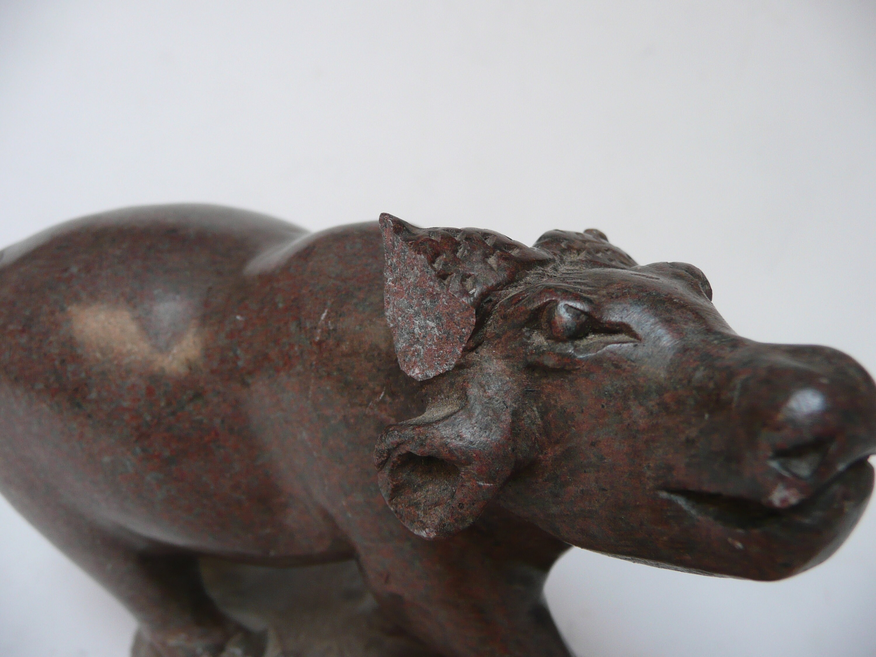 Mid-century Vintage Stone Hand Carved Figurine of African Water Buffalo ...