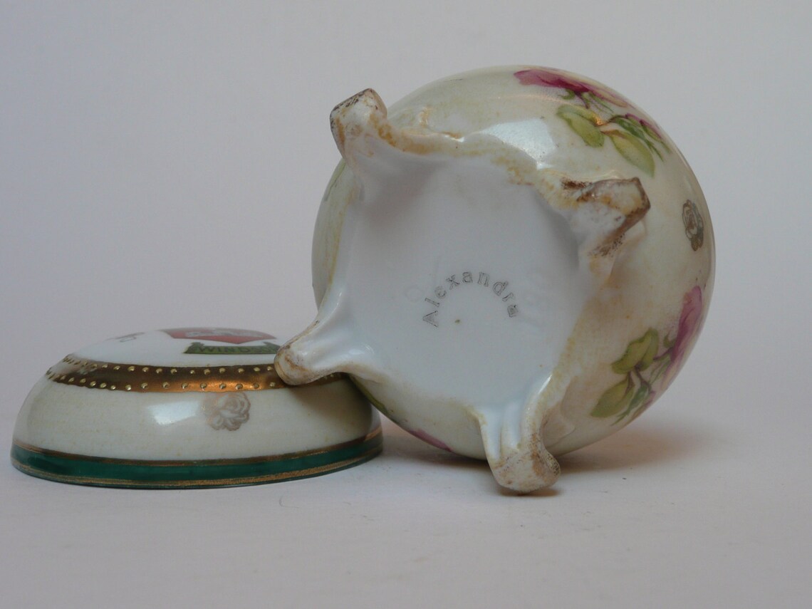 Lovely 4 Legged Porcelain Trinket Box by Alexandra With New Windsor ...