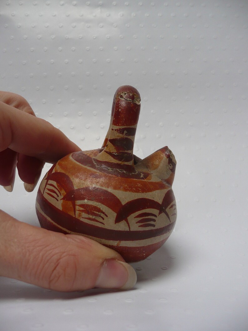 Vintage Mexican Miniature Hand Painted Red Clay Pottery - Etsy