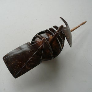 Absolutely Delightful Vintage Coconut Shell Handmade Tall Ship Sailing ...