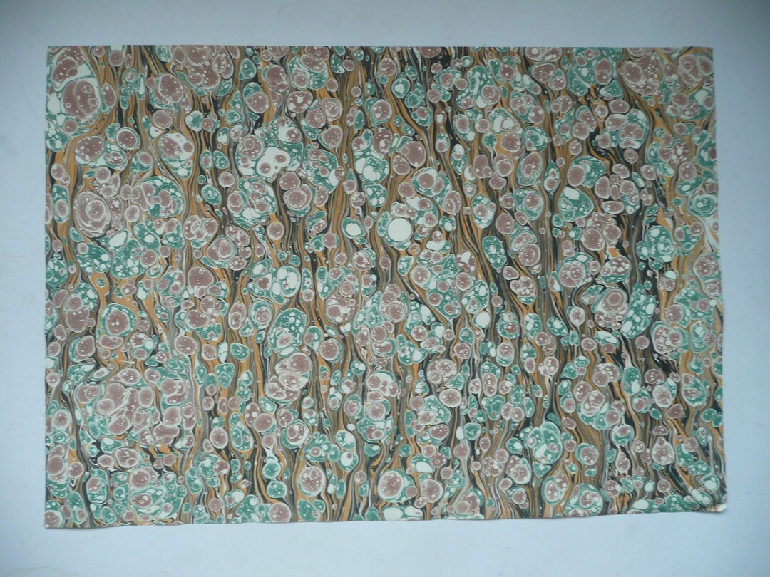 Vintage 1995 Artisan Hand Marbled Paper Sheet A2 by Victoria Hall Made ...