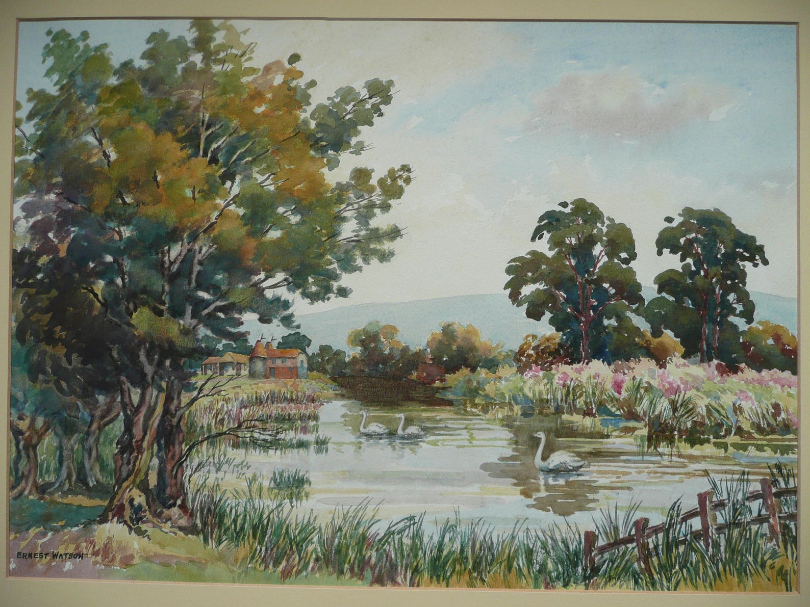 Original Vintage Watercolors Painting English Pastoral by - Etsy