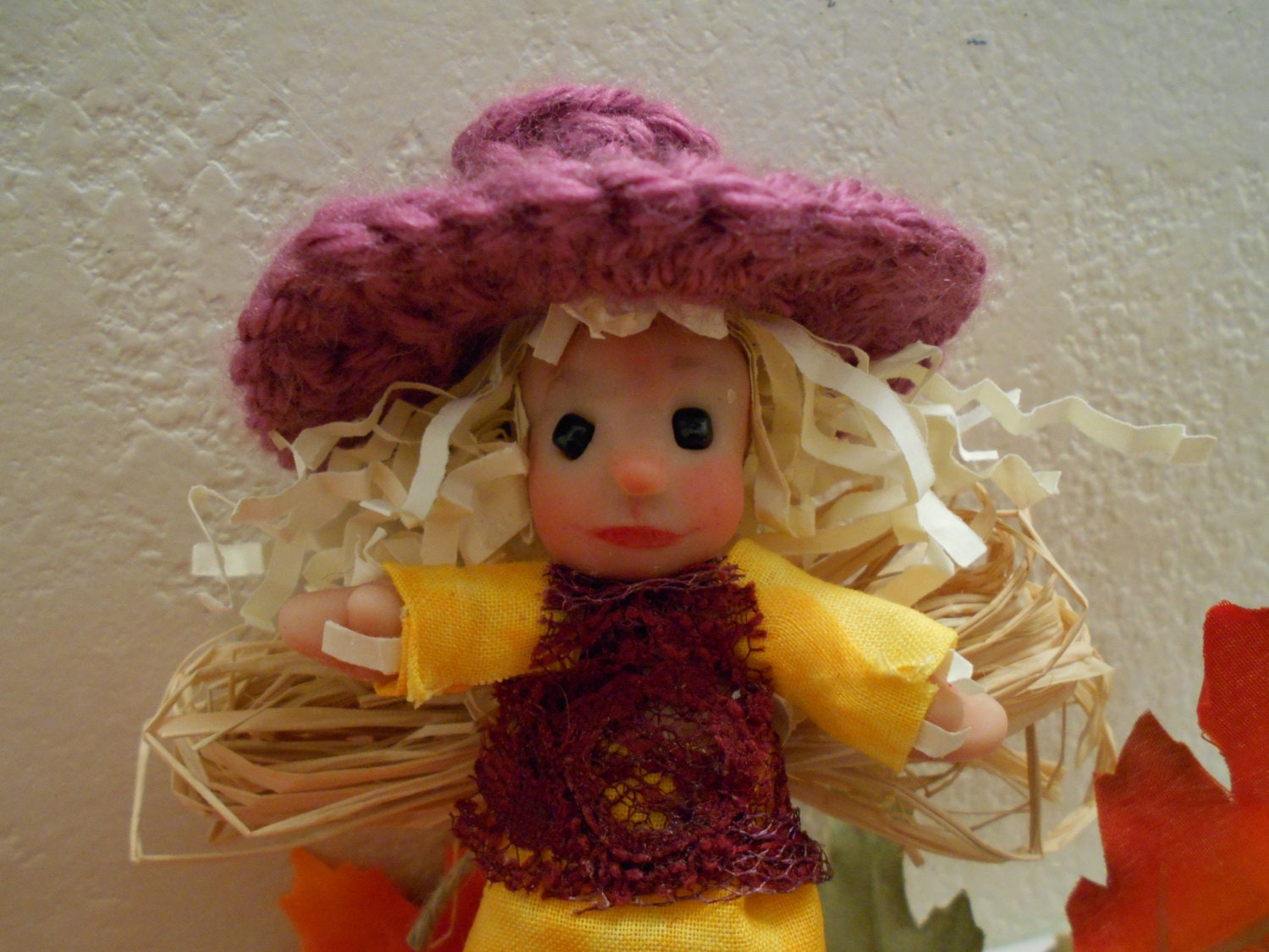 Ooak Art Scarecrow Autumn Harvest Angel Doll. - Etsy