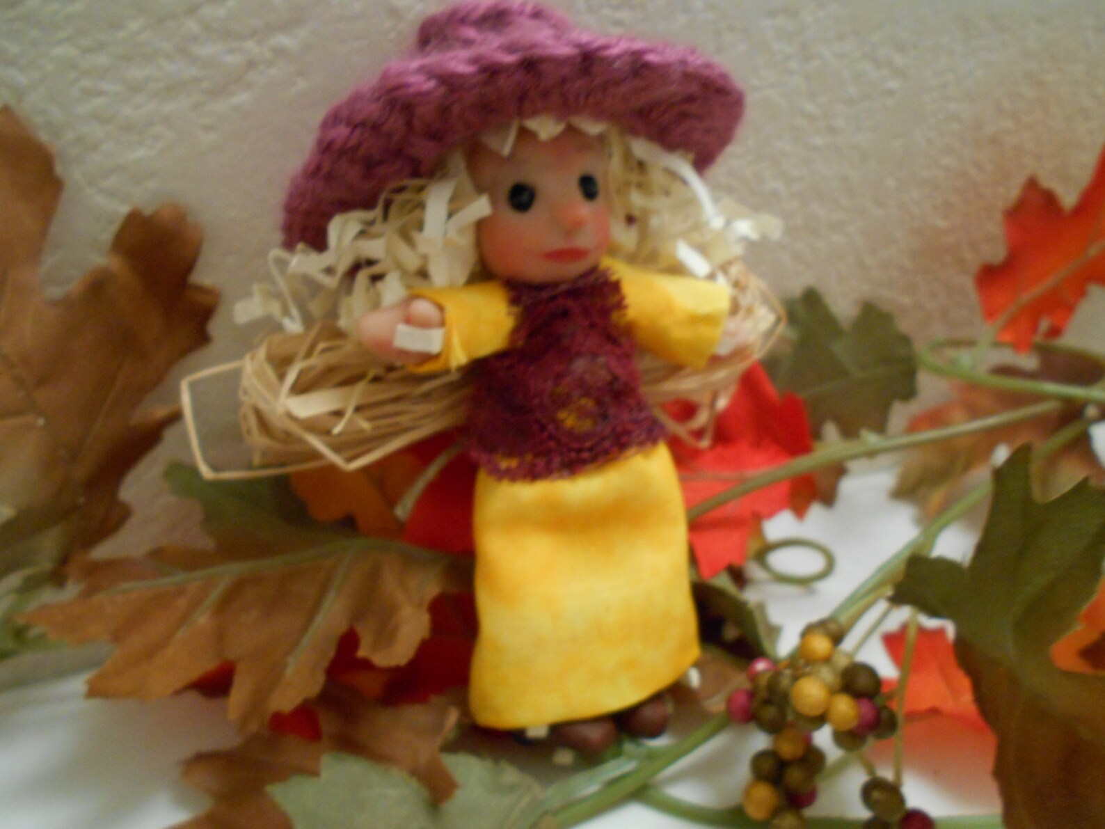 Ooak Art Scarecrow Autumn Harvest Angel Doll. - Etsy