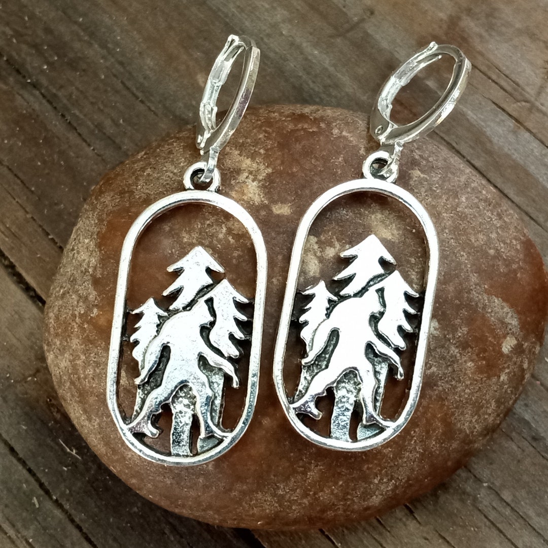 Bigfoot Earrings, Sasquatch Dangles, Bigfoot Danger, Sasquatch Earrings ...