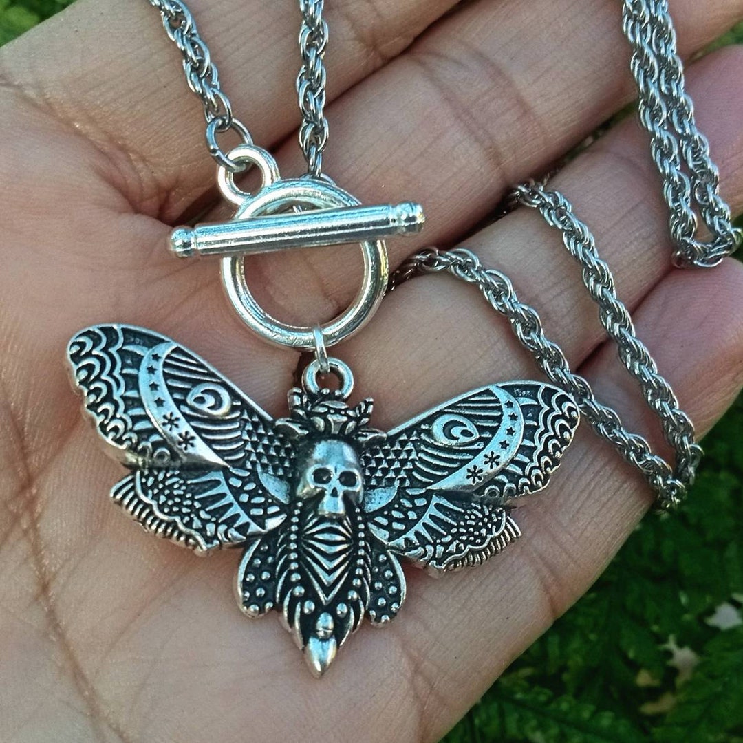 Moth Necklace - Death's Head Moth Necklace - Silence of the Lambs Moth ...