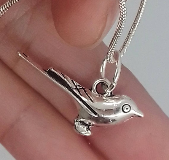 Silver Bird Necklace Pewter Bird Necklace Mockingbird Necklace Bird Necklace Etsy