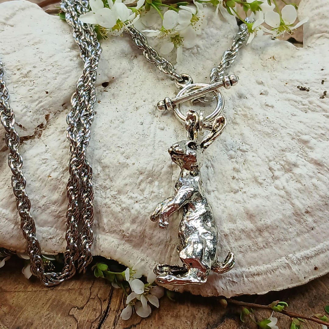 Rabbit Necklace, Bunny Rabbit Pendant, Easter Bunny Pendant, Rabbit ...