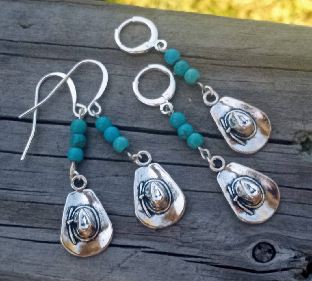 Cowboy Hat Earrings Cowgirl Earrings Western Hat Earrings Rodeo Jewelry ...