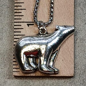 Silver Polar Bear Pendant Necklace: Stainless Steel Chain - Etsy