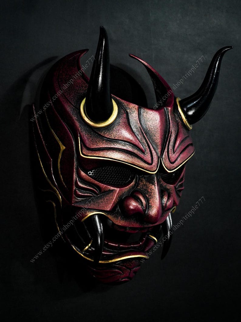 Oni Samurai Airsoft Mask, Halloween Costume BB Gun Assassin Demon ...