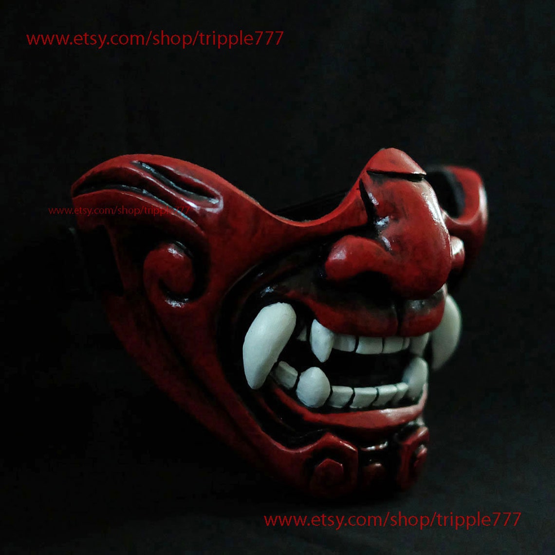 Half Face Airsoft Paintball Motorcycle Mask, Cool Badass Evil Demon ...