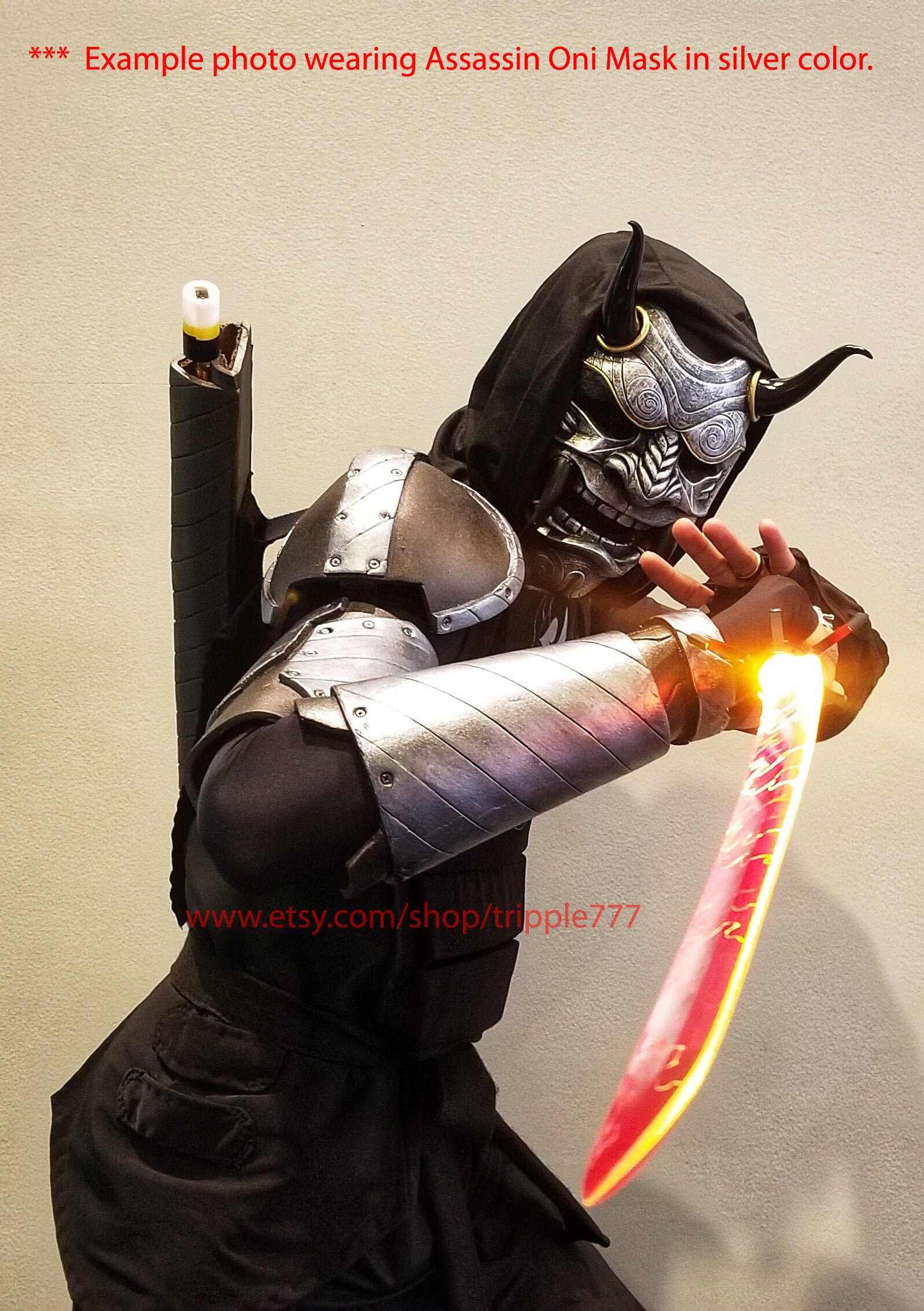 Samurai Assassin Demon Oni BB Gun Airsoft Mask Halloween | Etsy