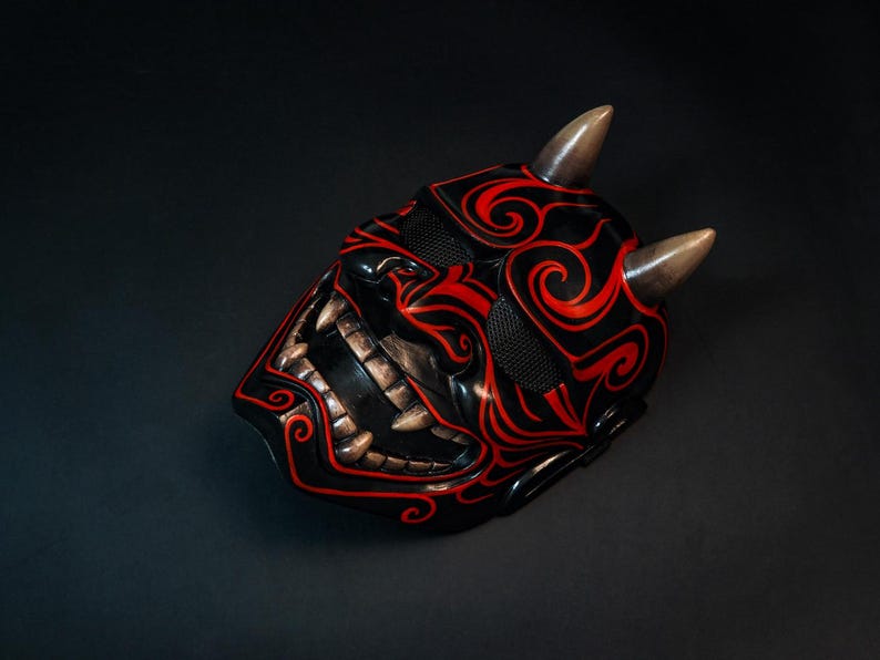 Japanese Hannya Airsoft Mask Samurai Oni Kabuki Noh Evil Demon Devil ...