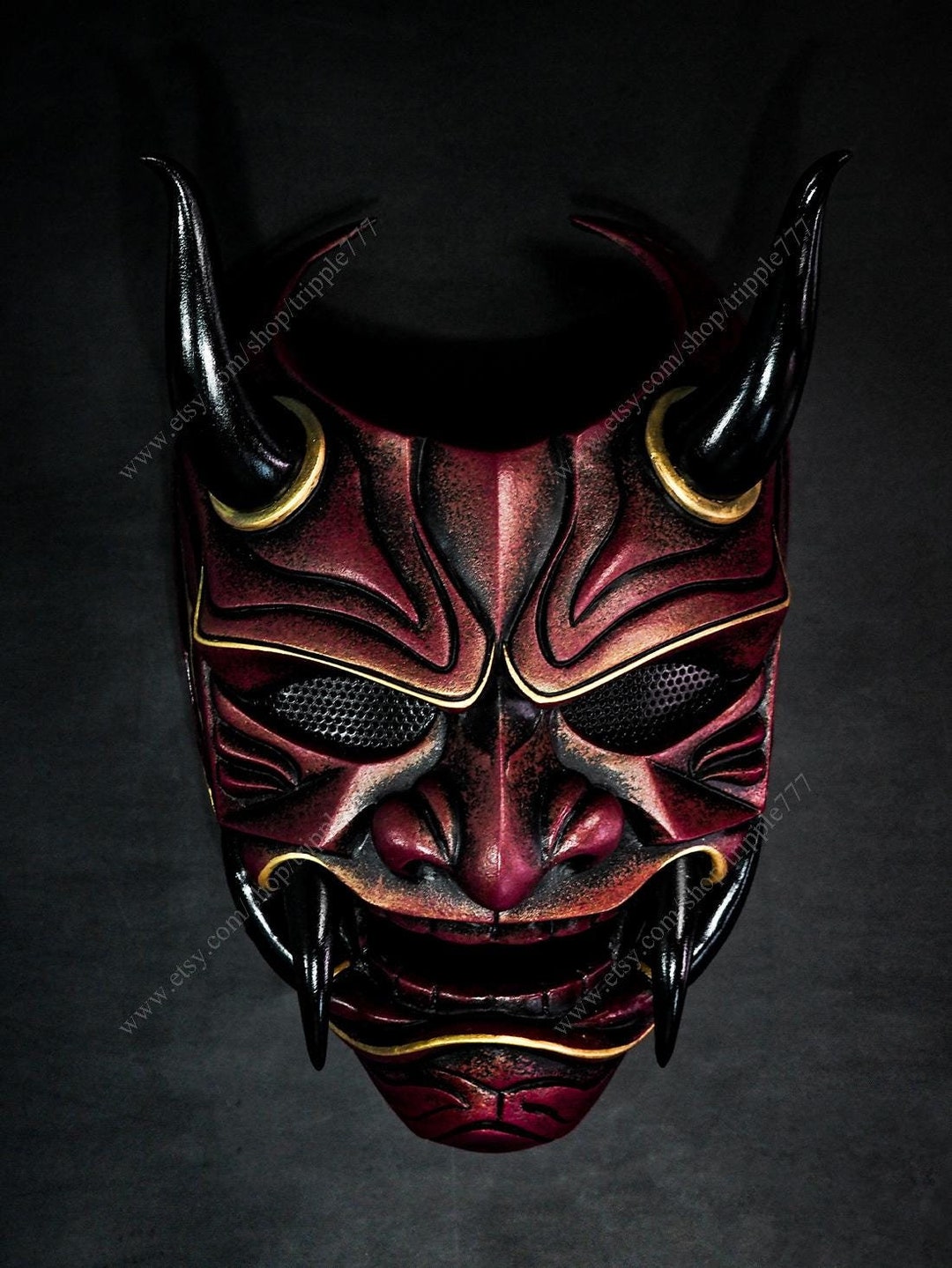 Oni Samurai Airsoft Mask, Halloween Costume BB Gun Assassin Demon ...