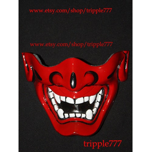 Half Face Airsoft Paintball Motorcycle Mask Cool Badass Evil | Etsy