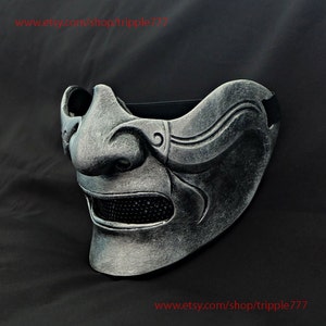 Half Knight Warrior Samurai Mask, BB Gun Airsoft Mask, Halloween ...