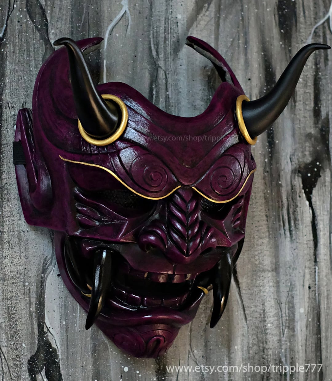 Samurai Oni Mask BB Gun Airsoft, Halloween Costume Cosplay Ninja ...