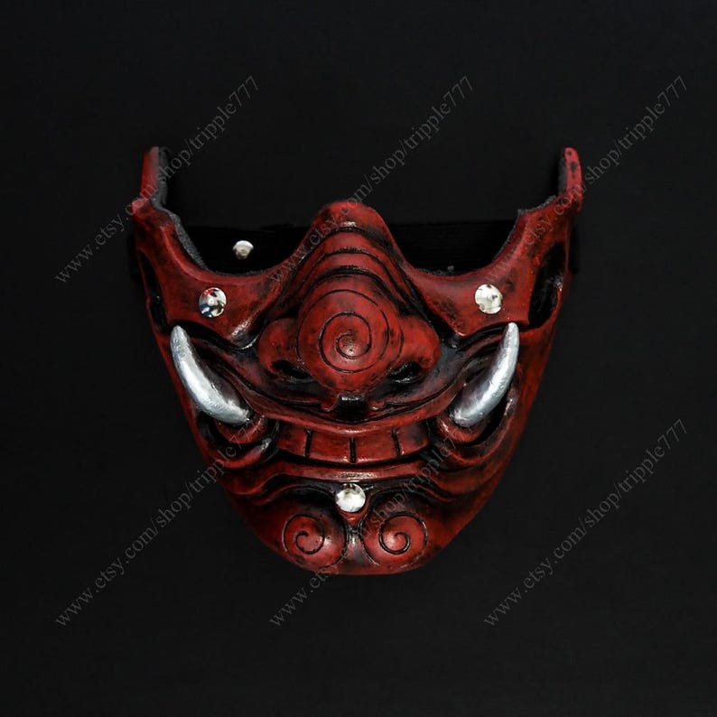 Custom Half Cover Airsoft Mask BB Gun, Warrior Evil Demon Devil Oni ...