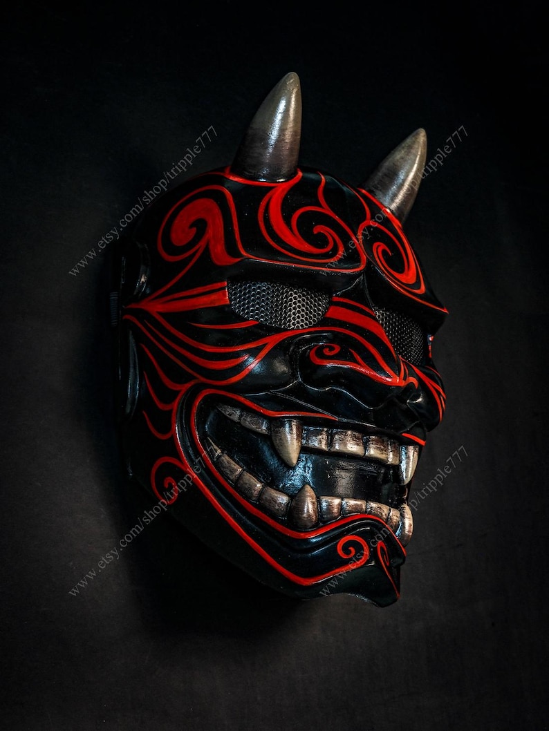 Japanese Hannya Airsoft Mask Samurai Oni Kabuki Noh Evil Demon Devil ...