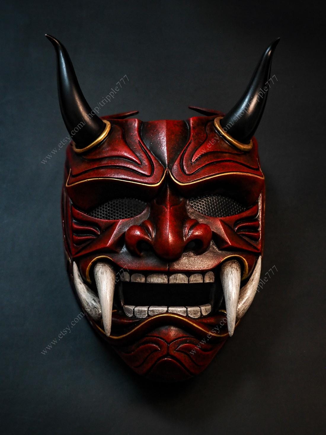 Samurai Assassin Demon Oni BB Gun Airsoft Mask, Halloween Costume ...