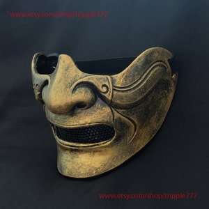 Half Knight Warrior Samurai Mask, BB Gun Airsoft Mask, Halloween ...