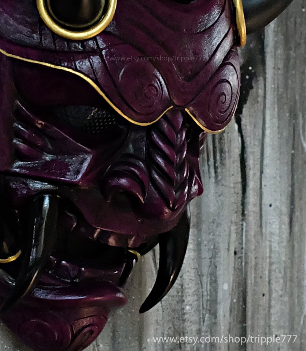 Samurai Oni Mask BB Gun Airsoft Halloween Costume Cosplay - Etsy Singapore