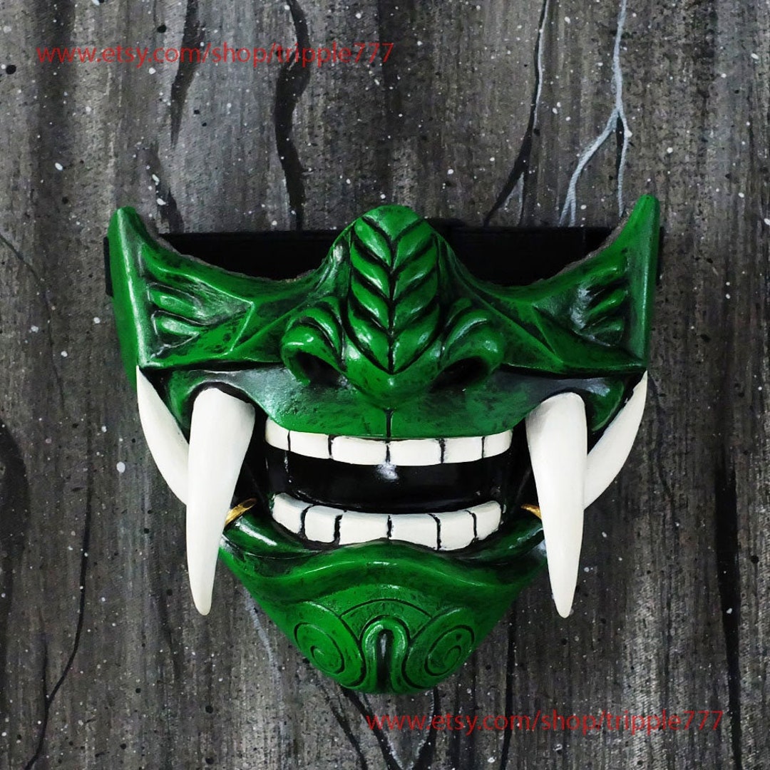 Half Face Samurai Mempo Mask, Cool Baddass Motorcycle Mask, Demon Oni ...