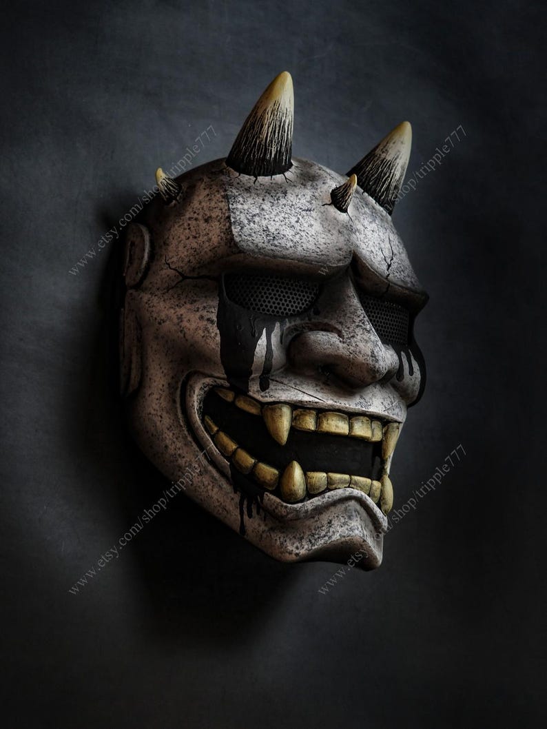Japanese Hannya Airsoft Mask Samurai Oni Kabuki Noh Evil Demon Devil ...