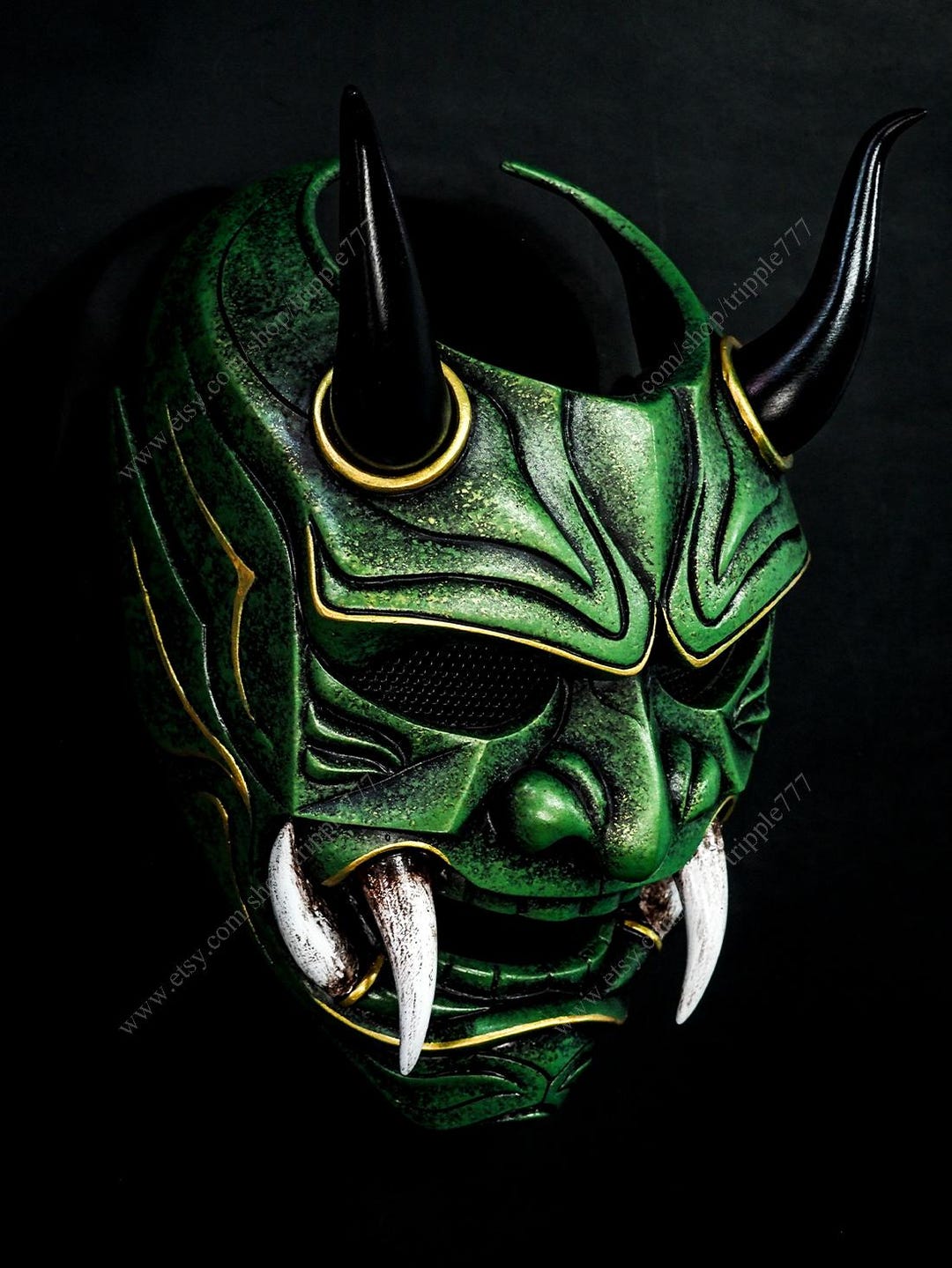 Samurai Oni Airsoft Mask, Halloween Costume BB Gun Assassin Demon ...