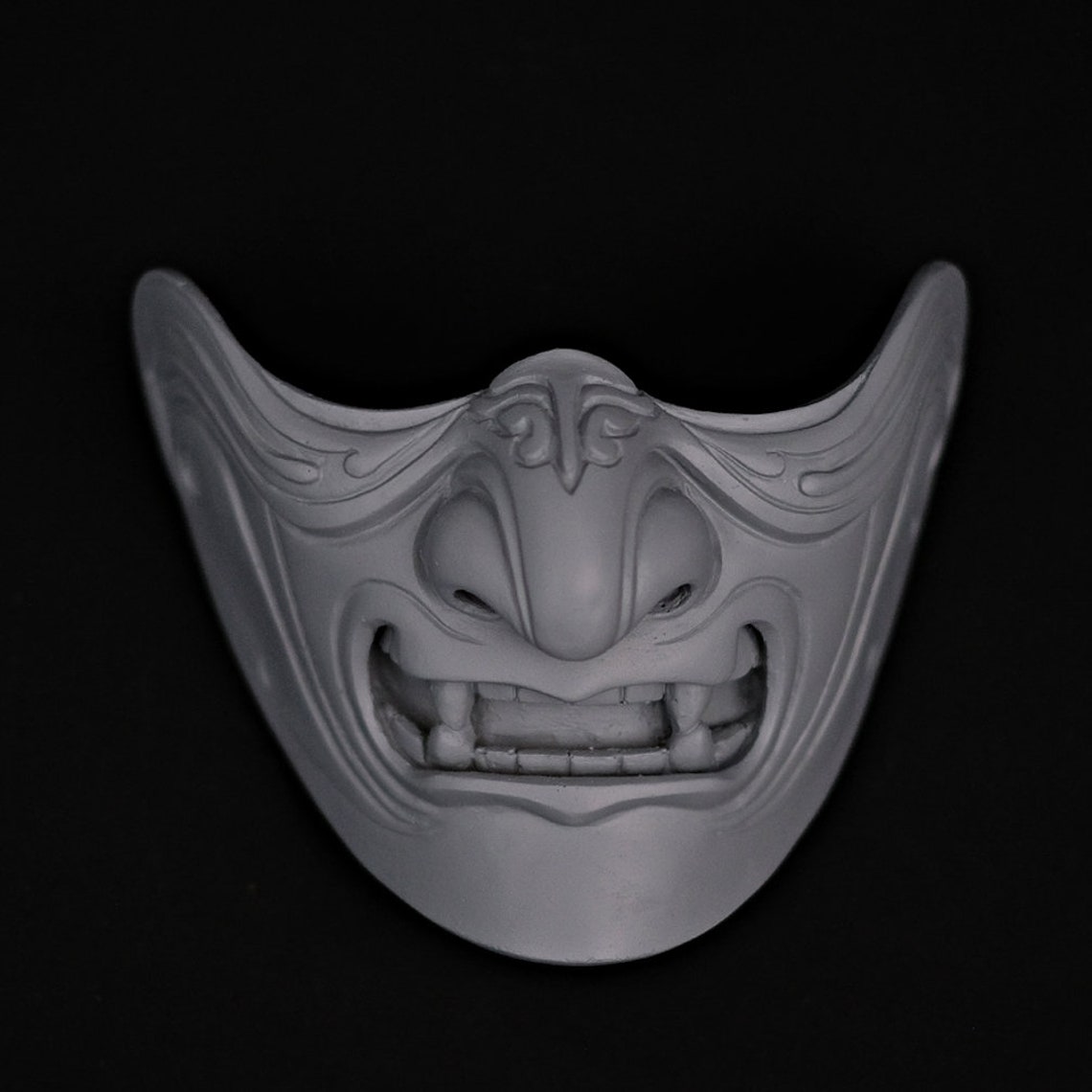 Half Face Samurai Mask Oni Mempo Armor Japanese Noh for - Etsy
