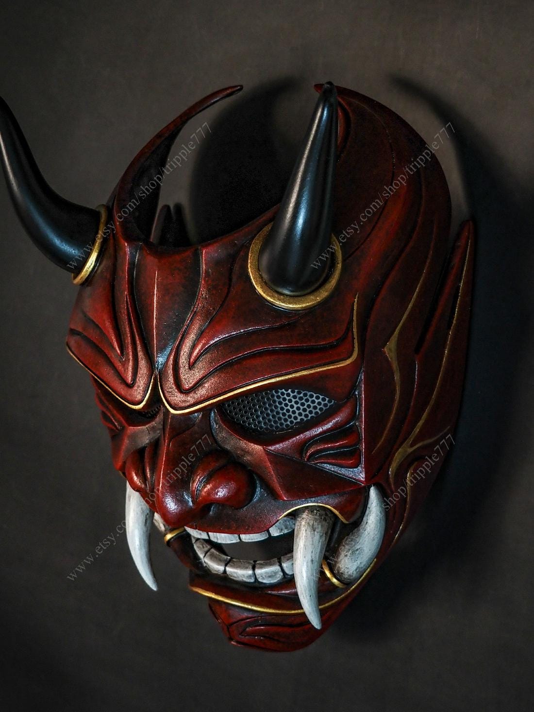 Samurai Assassin Demon Oni BB Gun Airsoft Mask, Halloween Costume ...
