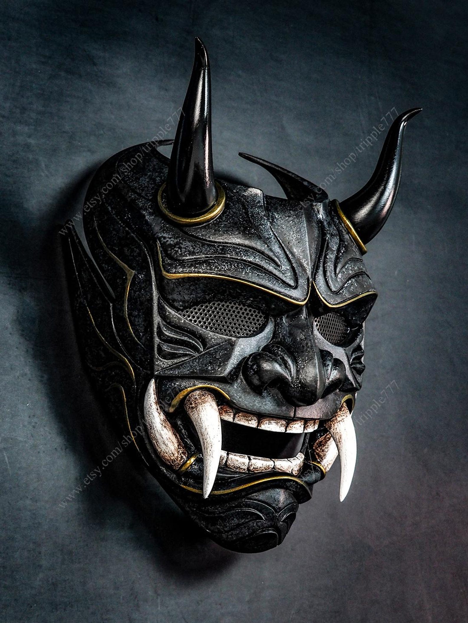 Oni Samurai Airsoft Mask, Halloween Costume BB Gun Assassin Demon ...