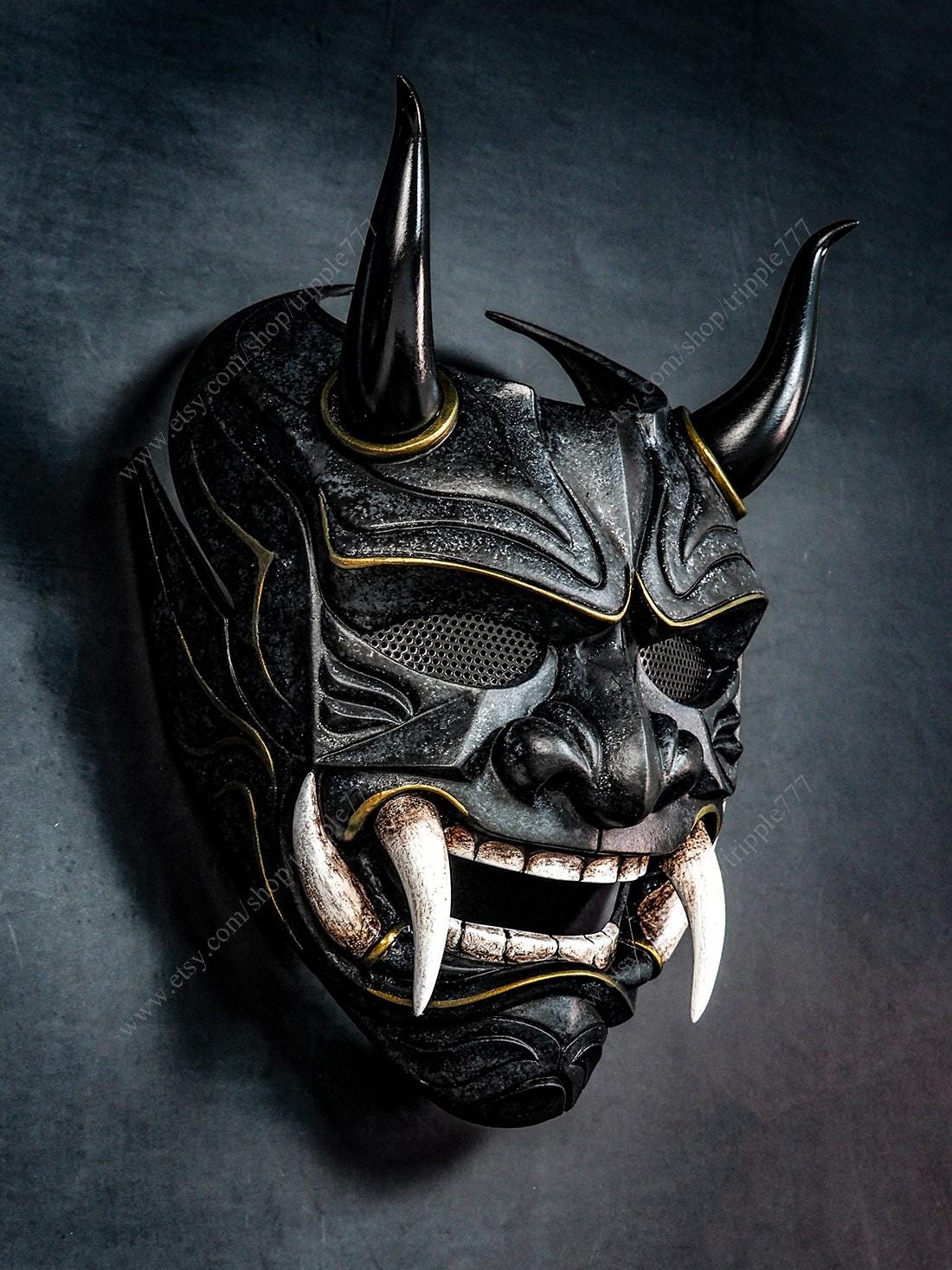 Oni Samurai Airsoft Mask, Halloween Costume BB Gun Assassin Demon ...