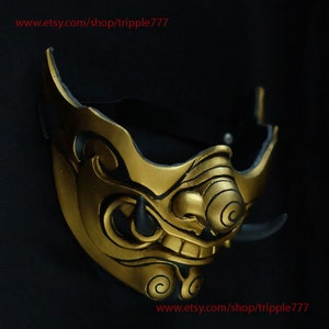 Half Face Airsoft Paintball Mask BB Gun, Warrior Evil Demon Devil Oni ...